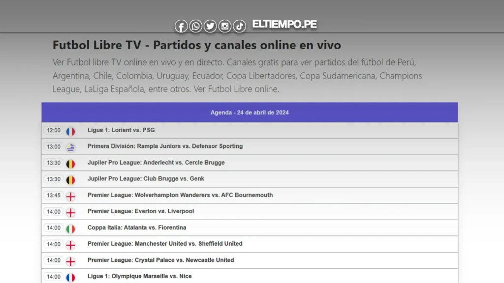Fútbol Libre TV EN VIVO: ¿Cómo ver partidos online GRATIS por internet 2024? - El Tiempo